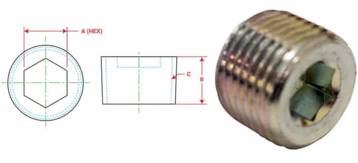 Cylinder Steel Plug NPTF | Hydraulic Cylinder Accessories