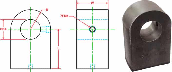 USA-Made Machine Lug Mounts for Hydraulic Cylinders