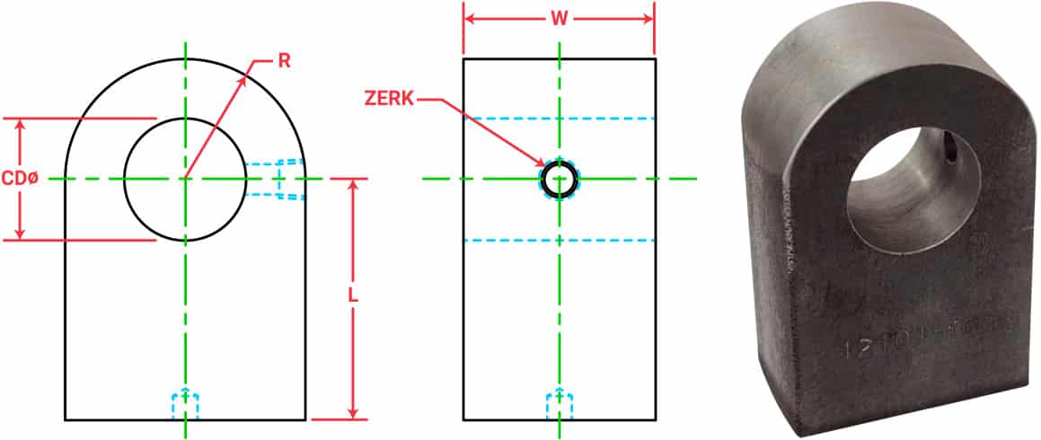 USA-Made Machine Lug Mounts for Hydraulic Cylinders