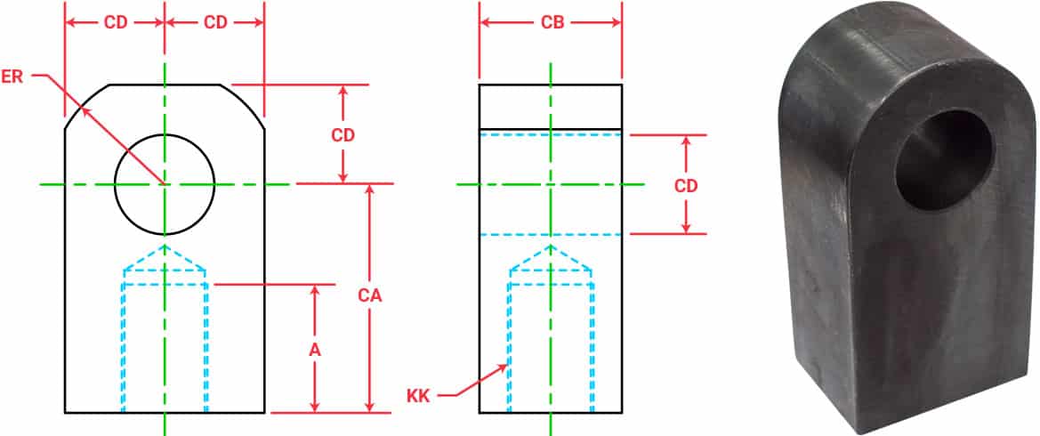 Threaded Rod Eye Mounts for Hydraulic Cylinders