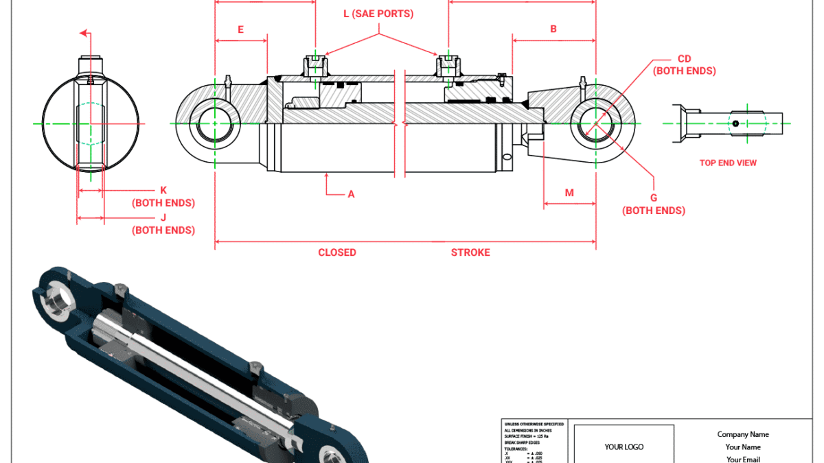 Hydraulic Cylinder Simple Drawing